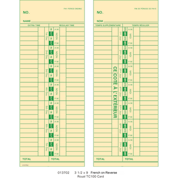 Time clock cards – Time Systems Inc