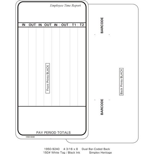 Time clock cards – Time Systems Inc