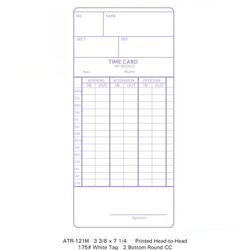 ATR-121 Time Cards (Pack of 1000's) – Time Systems Inc