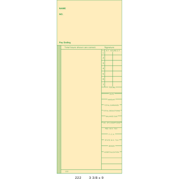 Time clock cards – Time Systems Inc