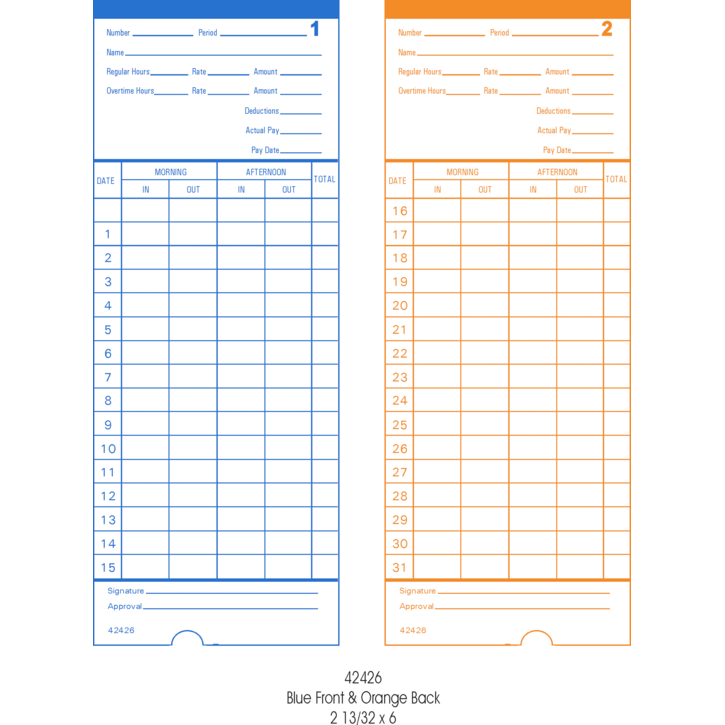 42426 Time Cards (Pack of 1000's) – Time Systems Inc