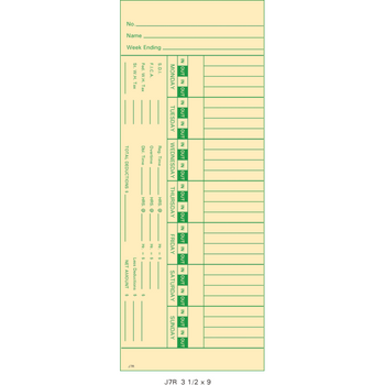 Time clock cards – Time Systems Inc